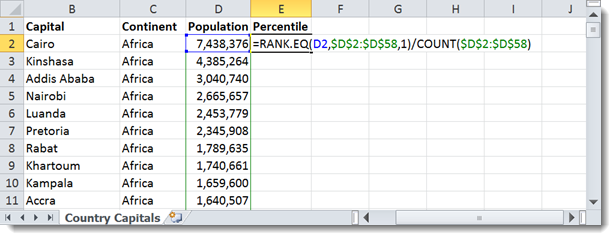 Calculate Percentile And Conditional Ranking In Excel Using SUMPRODUCT